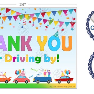 Drive by Happy Birthday Parade YARD SIGN | Thank You for Driving by ...
