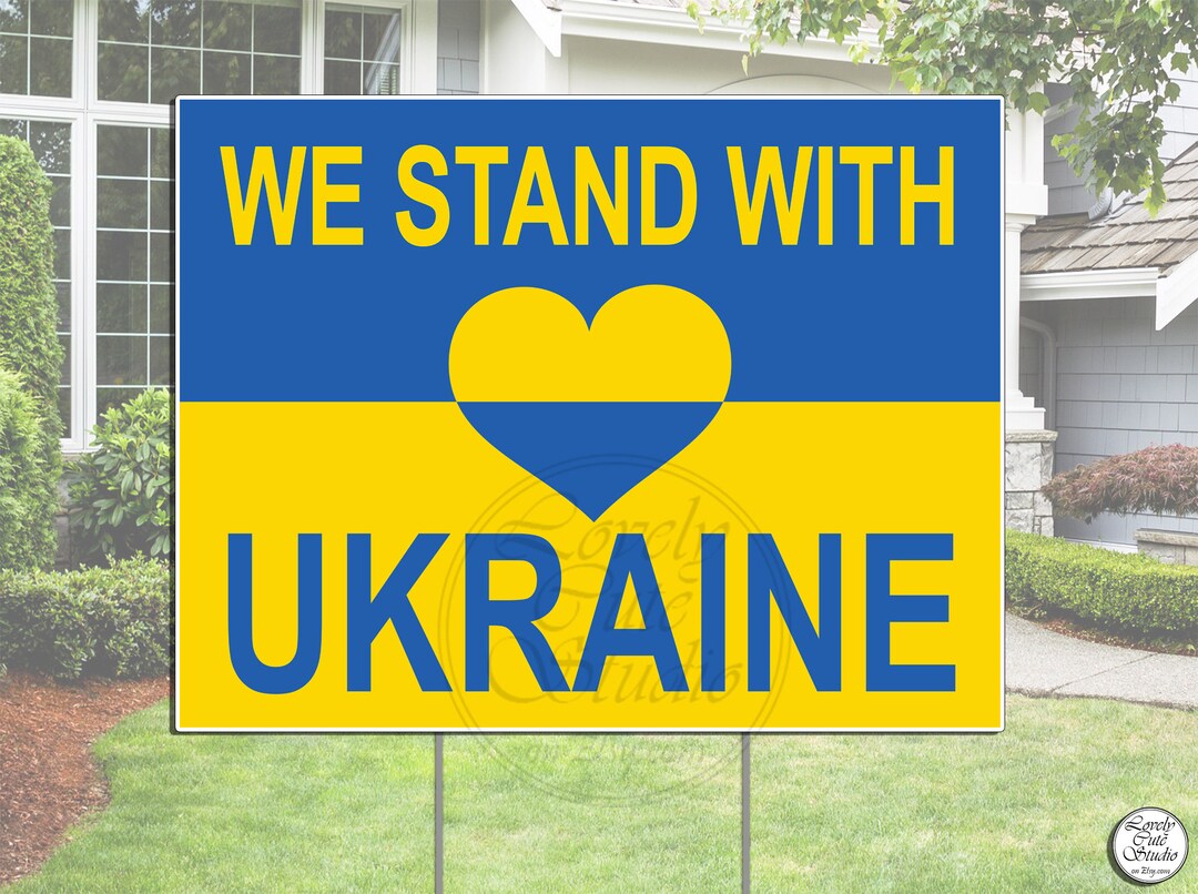 We Stand With Ukraine SIGN 12x24, Support Ukraine Sign, Ukraine Yard ...