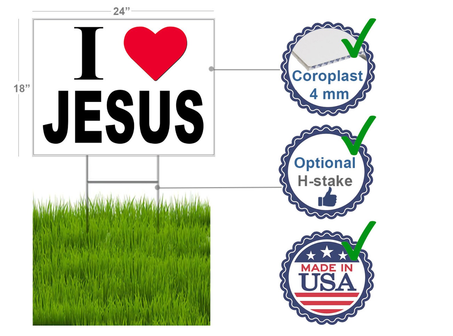 I Love Jesus Yard Sign Jesus 2020 Yard Sign 18x24 - Etsy