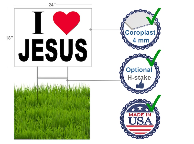 I Love Jesus Yard Sign Jesus 2020 Yard Sign 18x24 | Etsy