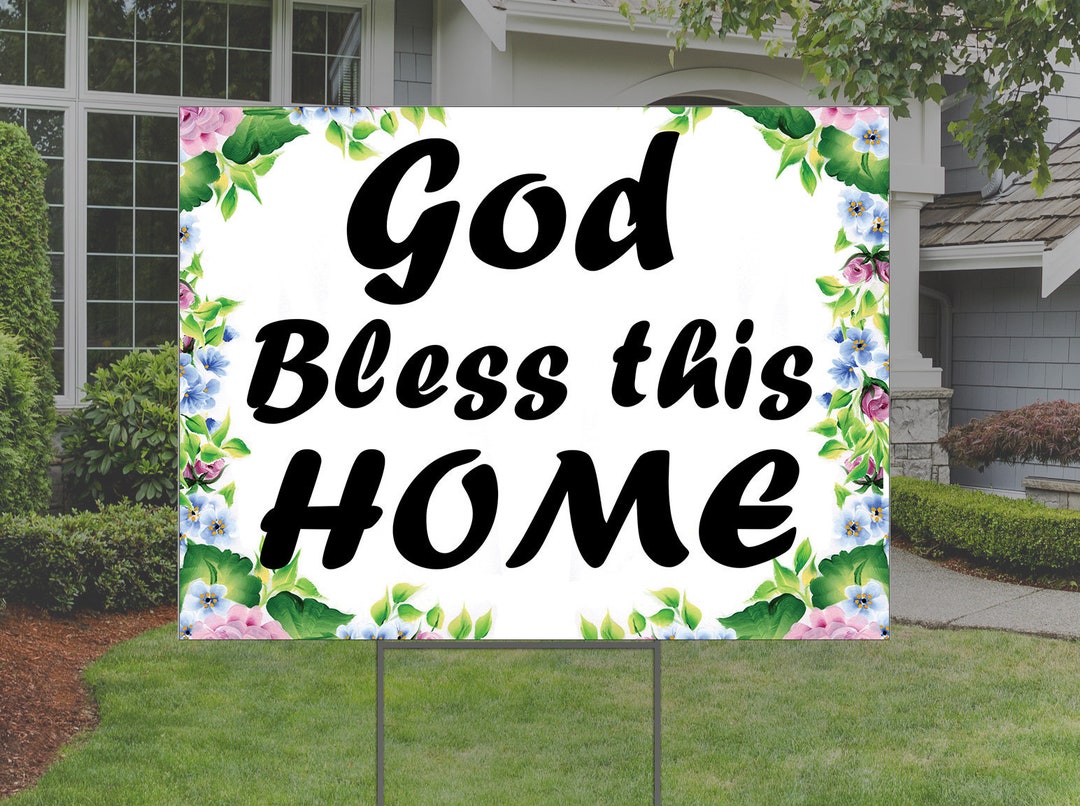 God Bless This Home Sign| Christian Yard Signs| Welcome Sign| Lawn ...