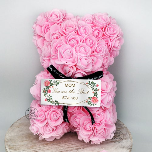 Flower Teddy Bear Mothers Day Gift Custom Gift Bear - Etsy