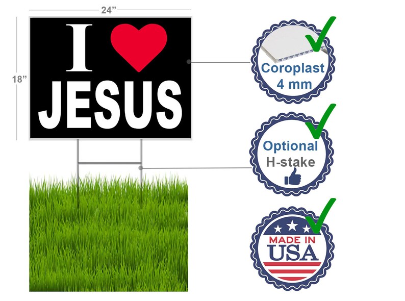 I Love Jesus Yard Sign Jesus 2020 Yard Sign 18x24 | Etsy