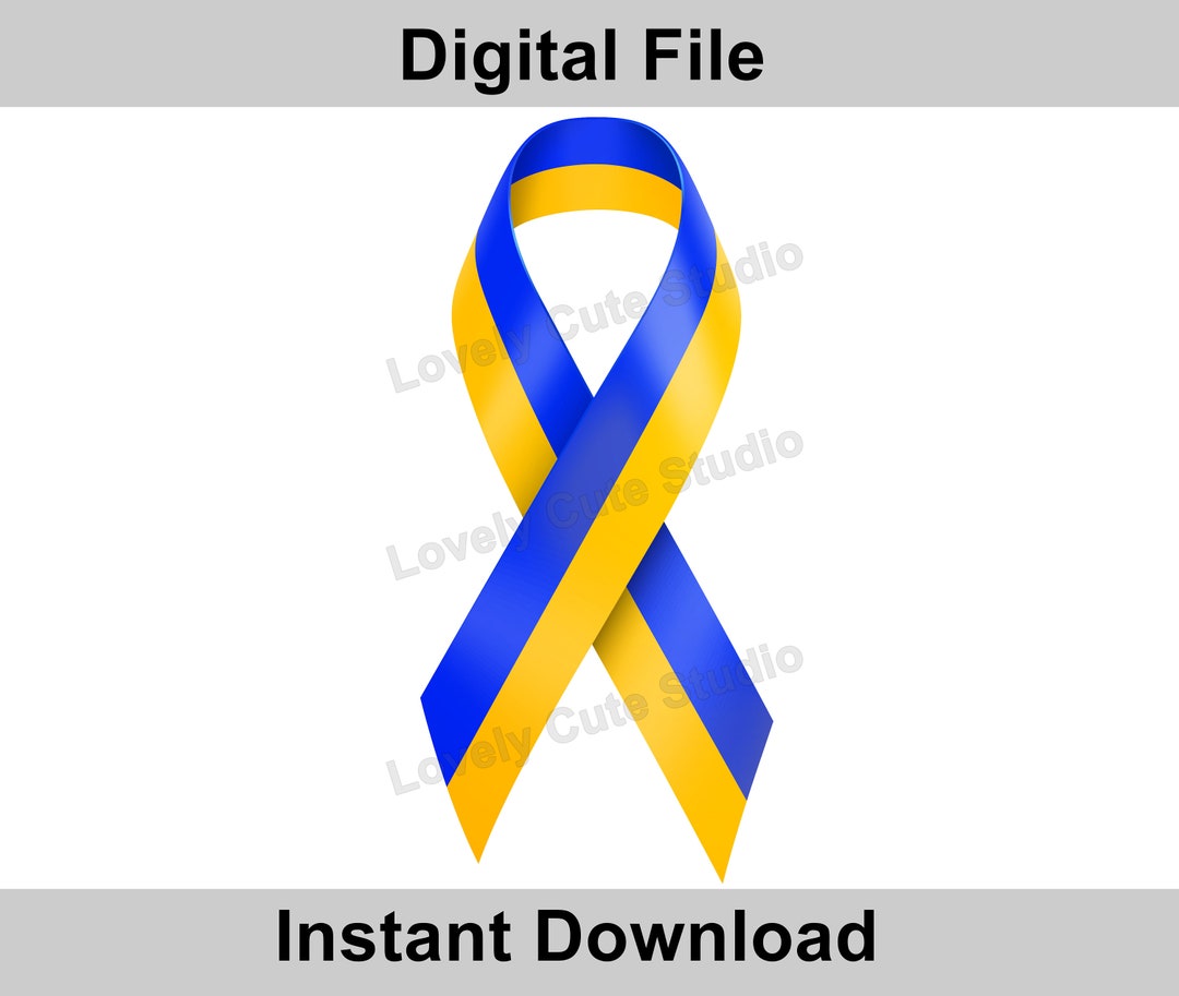 Ukraine Ribbon Digital, Ukraine PNG JPG PDF, Ukraine Digital File, Blue ...