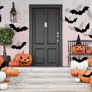 HALLOWEEN BATS Set of 12 or 6 Hanging Bats Halloween Decoration Bats ...