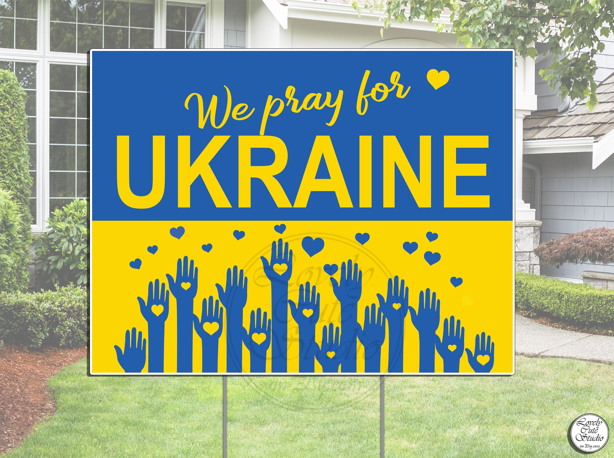 UKRAINE SIGN 12x24 Support Ukraine Sign We Stand With | Etsy