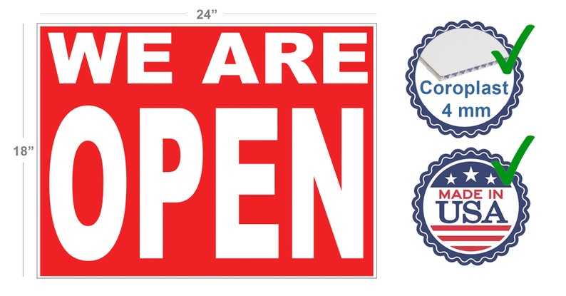 We Are Open Sign | We're Open Yard Sign | Business Sign | We Are Open ...