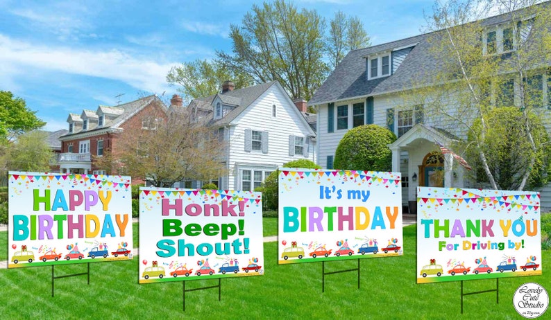 Drive by Happy Birthday Parade YARD SIGN | Thank You for Driving by ...