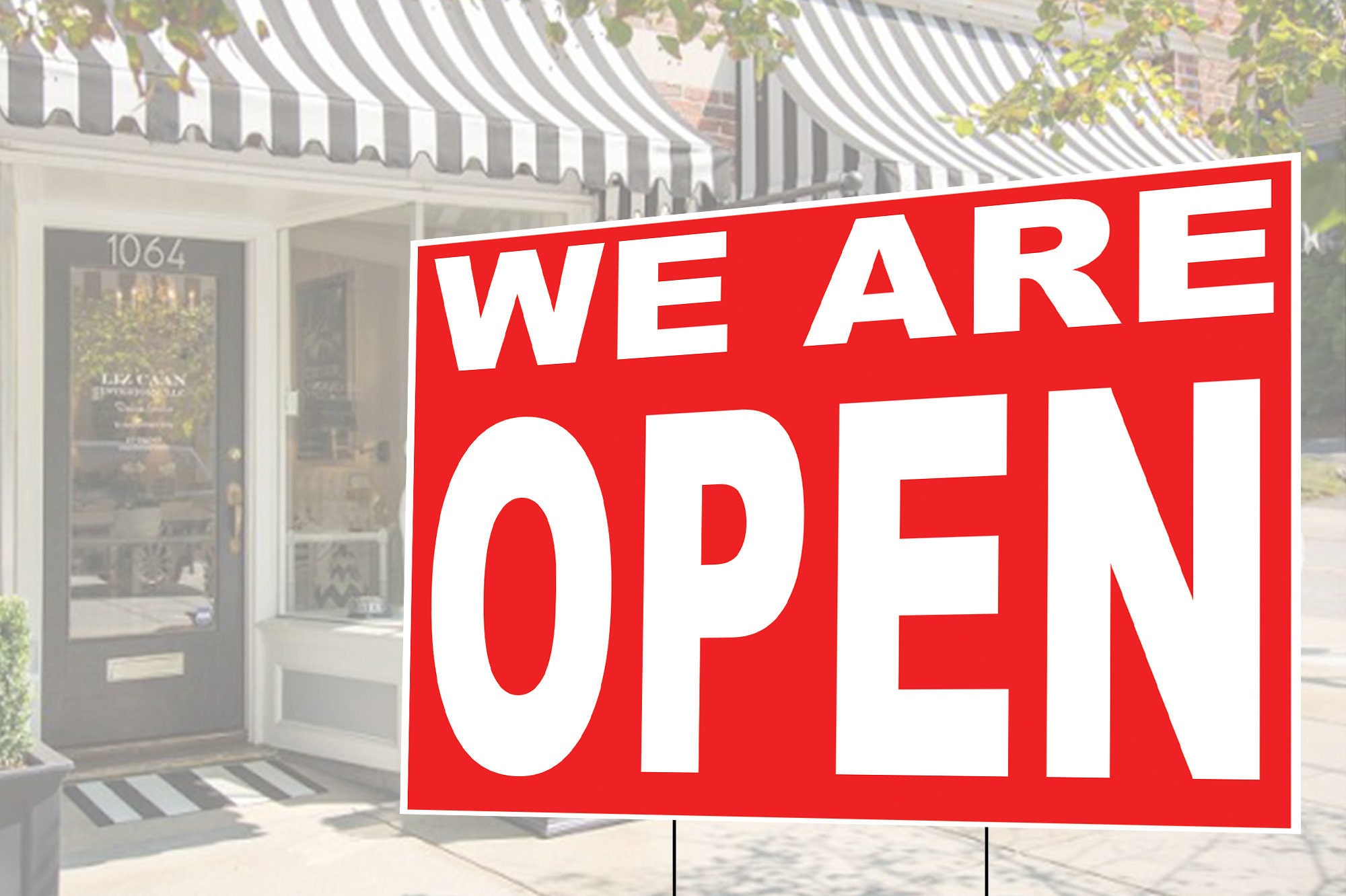 We are open sign we're open yard sign Business sign | Etsy