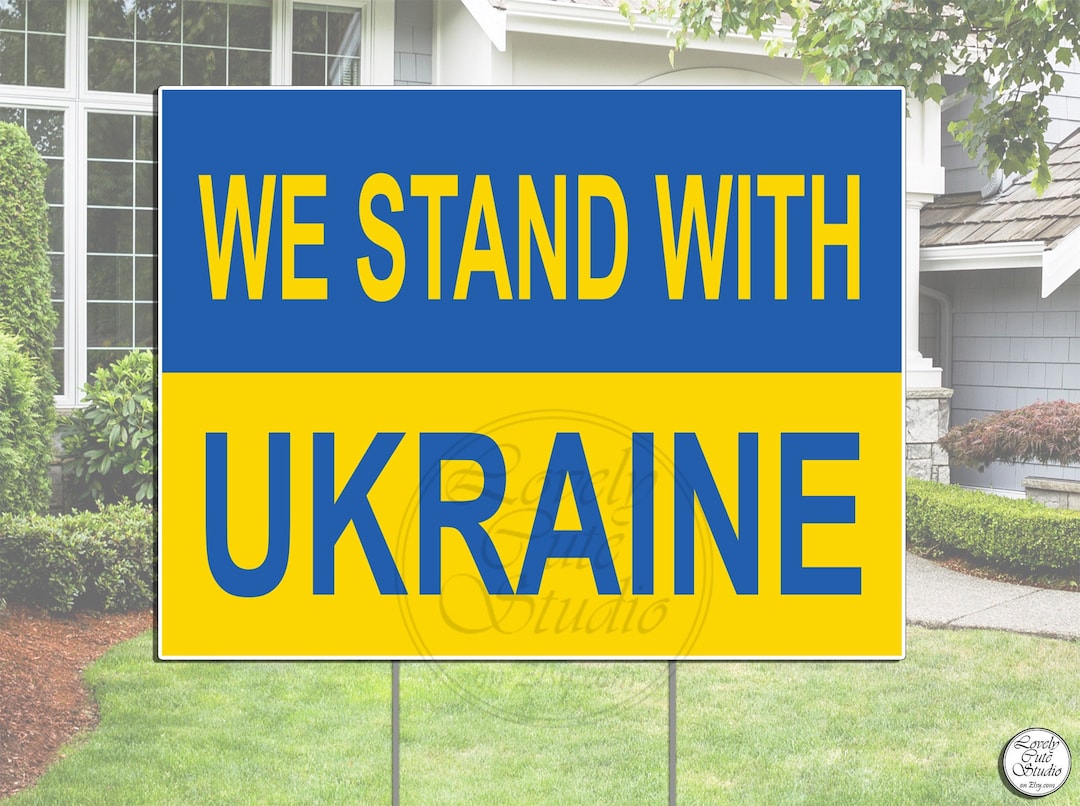 UKRAINE SIGN 12x24, Support Ukraine Sign, We Stand With Ukraine ...