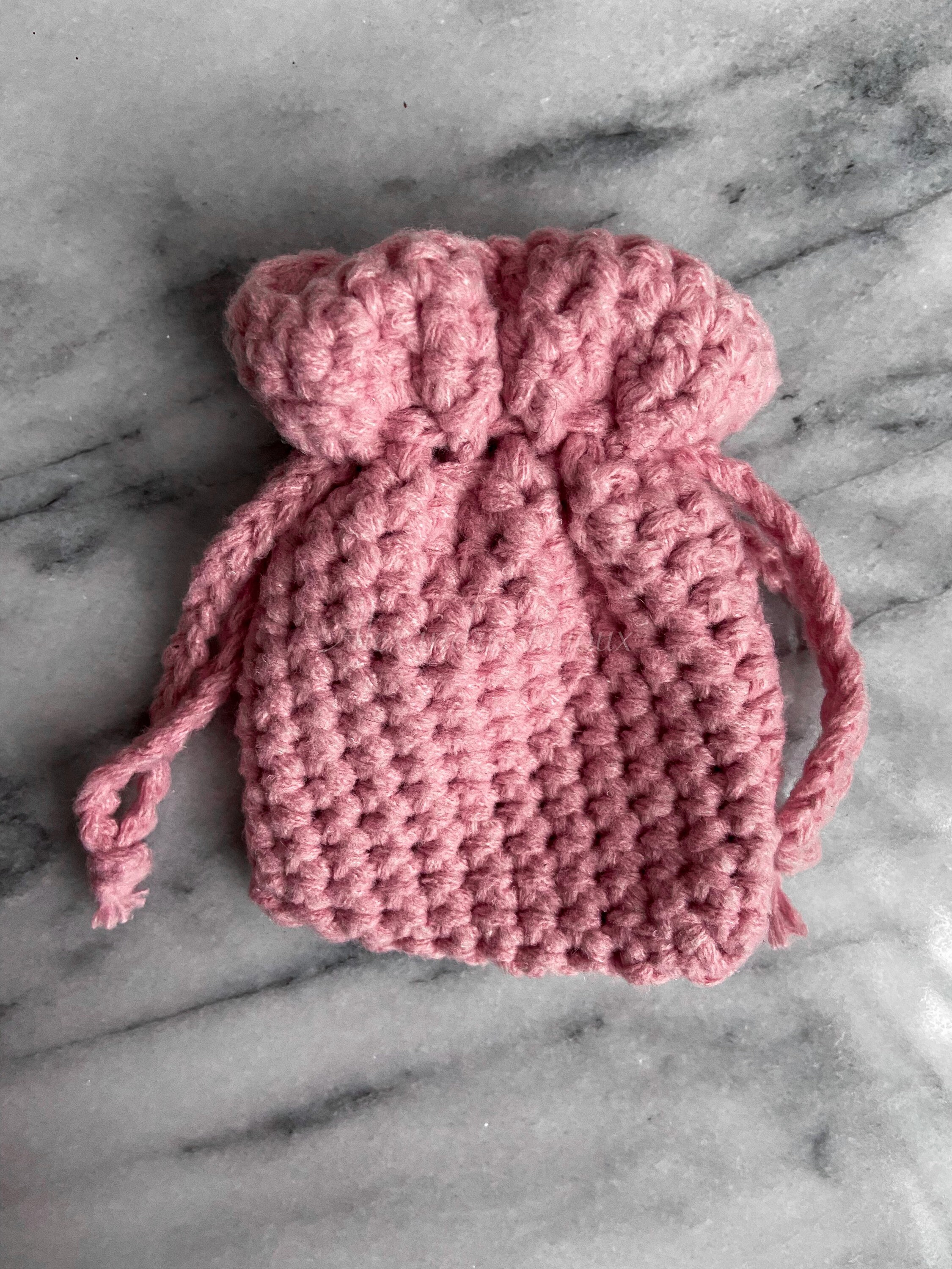 Hand Knitted Pouch with Drawstring Closure Crochet Pouch - Etsy.de