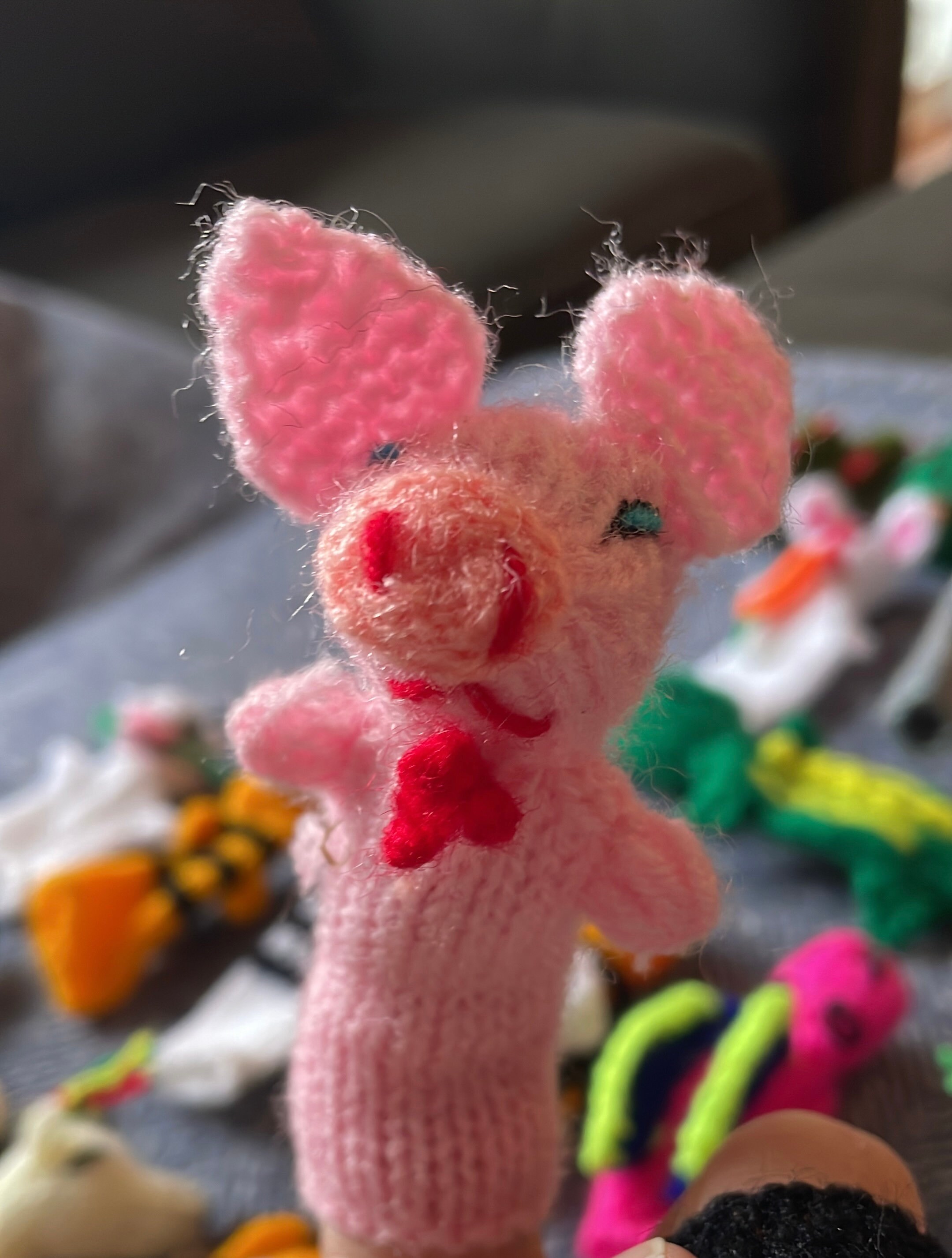 20 Hand Knitted Finger Puppets From Peru. Story Telling Party Bags ...