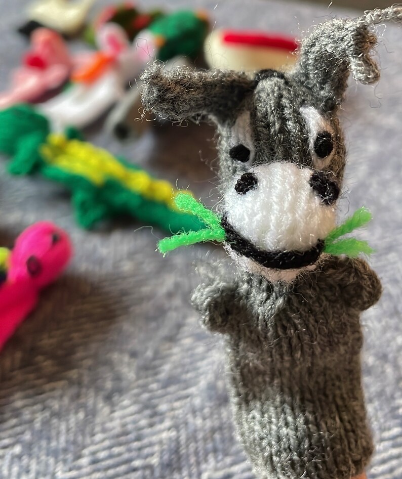 20 Hand Knitted Finger Puppets From Peru. Story Telling Party Bags ...