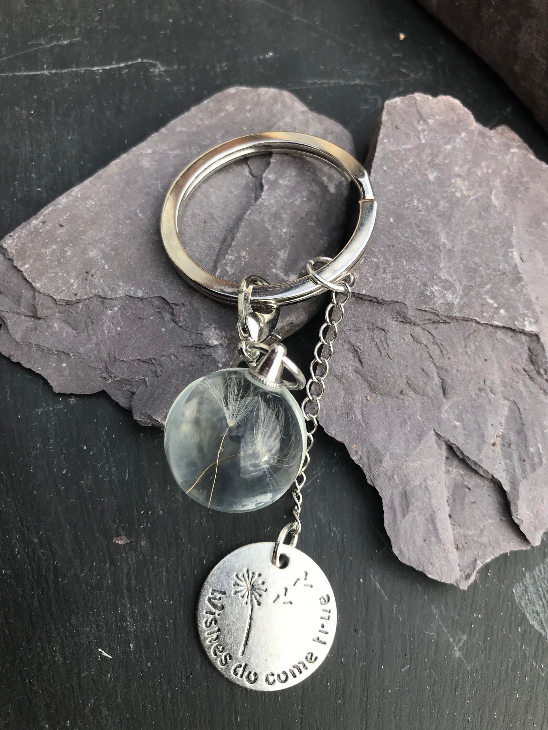 Dandelion Seed Keyring Glass Dandelion Seed Keychain | Etsy UK