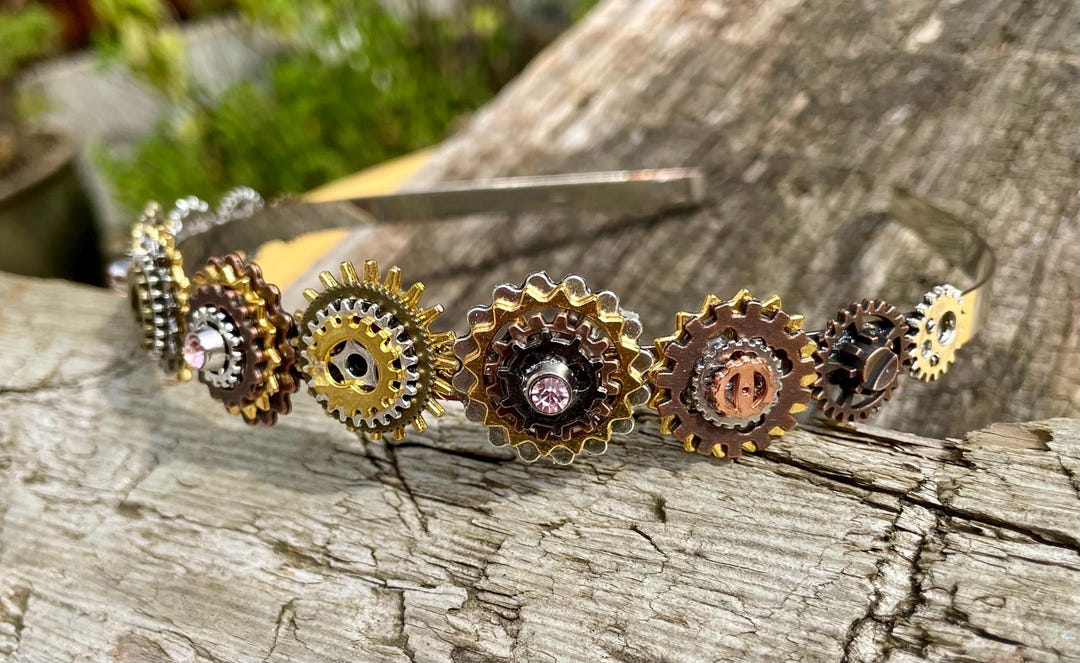 Steampunk Hair Band: Cogs and Gears Alice Band, Cosplay Accessory - Etsy