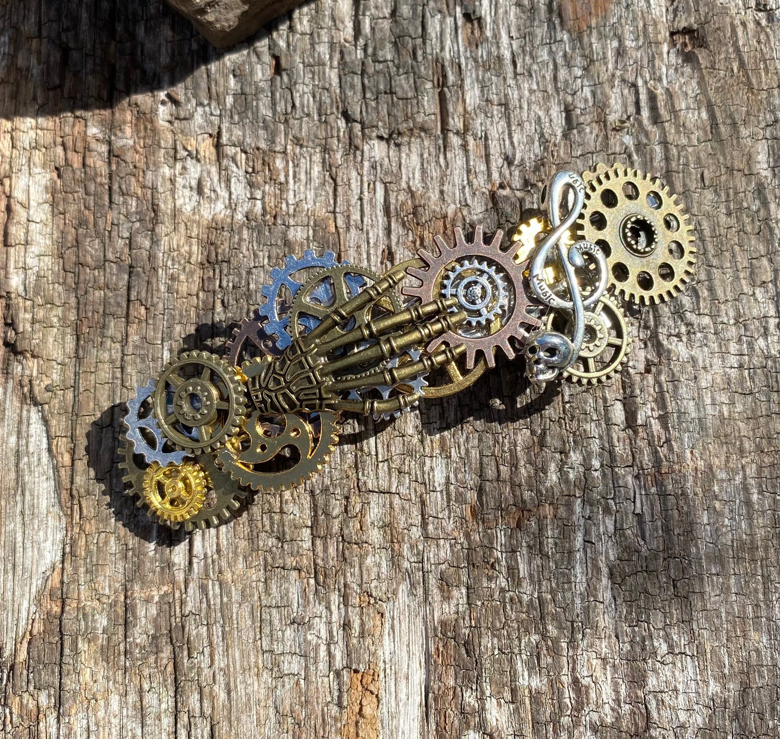 10cm Jumbo Steampunk Hair Clip Cogs and Gears Hair Accessory - Etsy