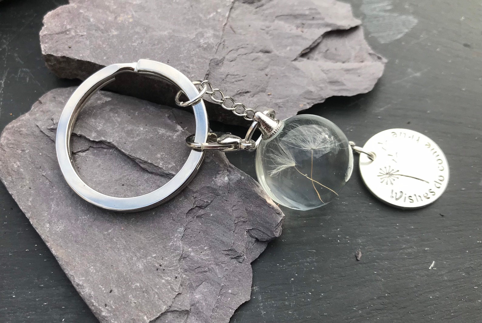 Dandelion Seed Keyring Glass Dandelion Seed Keychain | Etsy UK