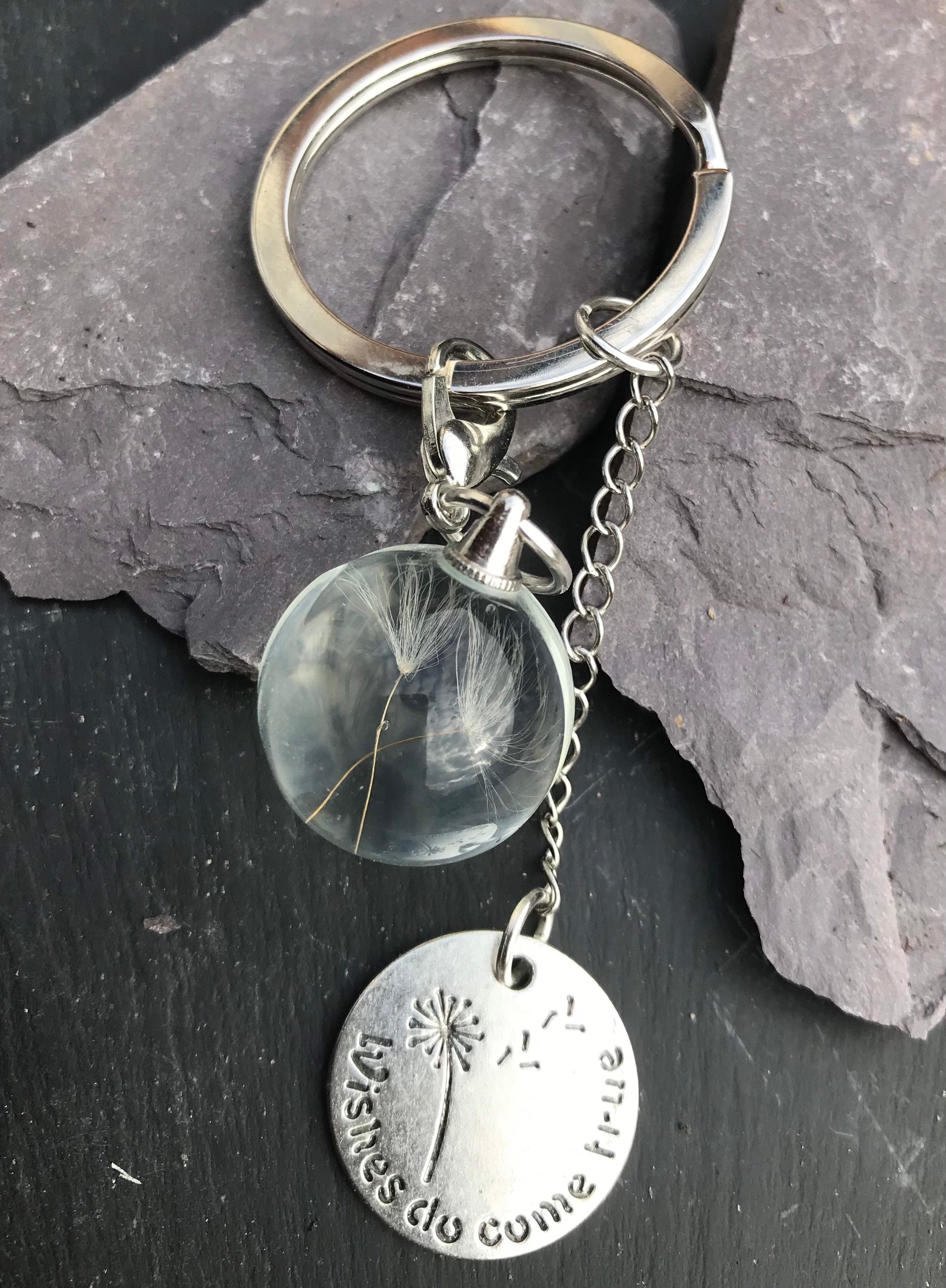 Dandelion Seed Keyring Glass Dandelion Seed Keychain | Etsy UK