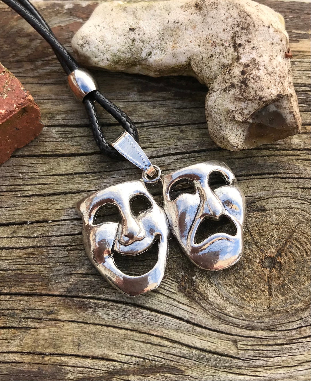 Sock and Buskin Pendant/comedy and Tragedy Mask Necklace/actor Gift ...