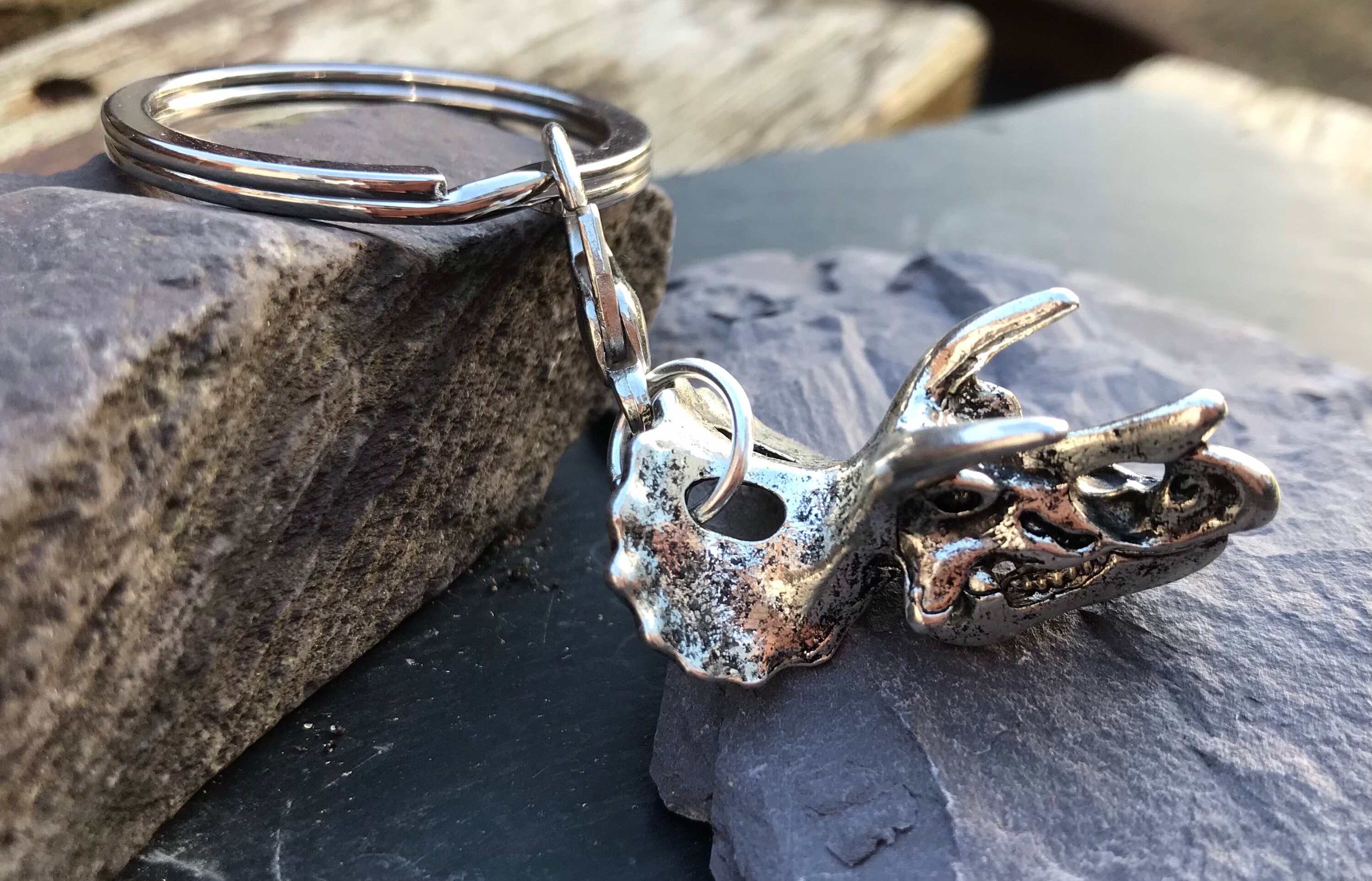 Triceratops Keyring Dinosaur Keyring Dinosaur Skull - Etsy