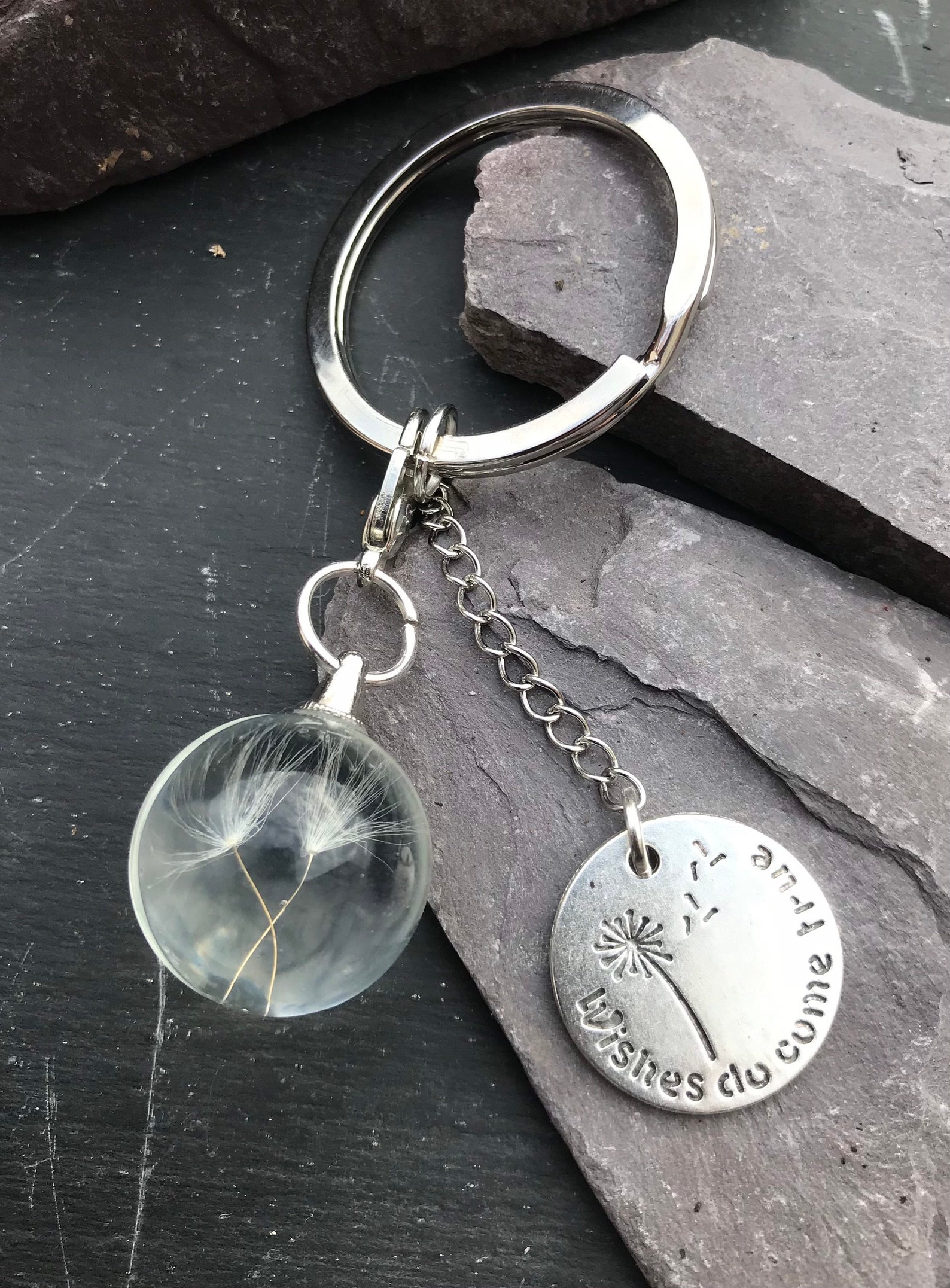 Dandelion Seed Keyring Glass Dandelion Seed Keychain | Etsy UK