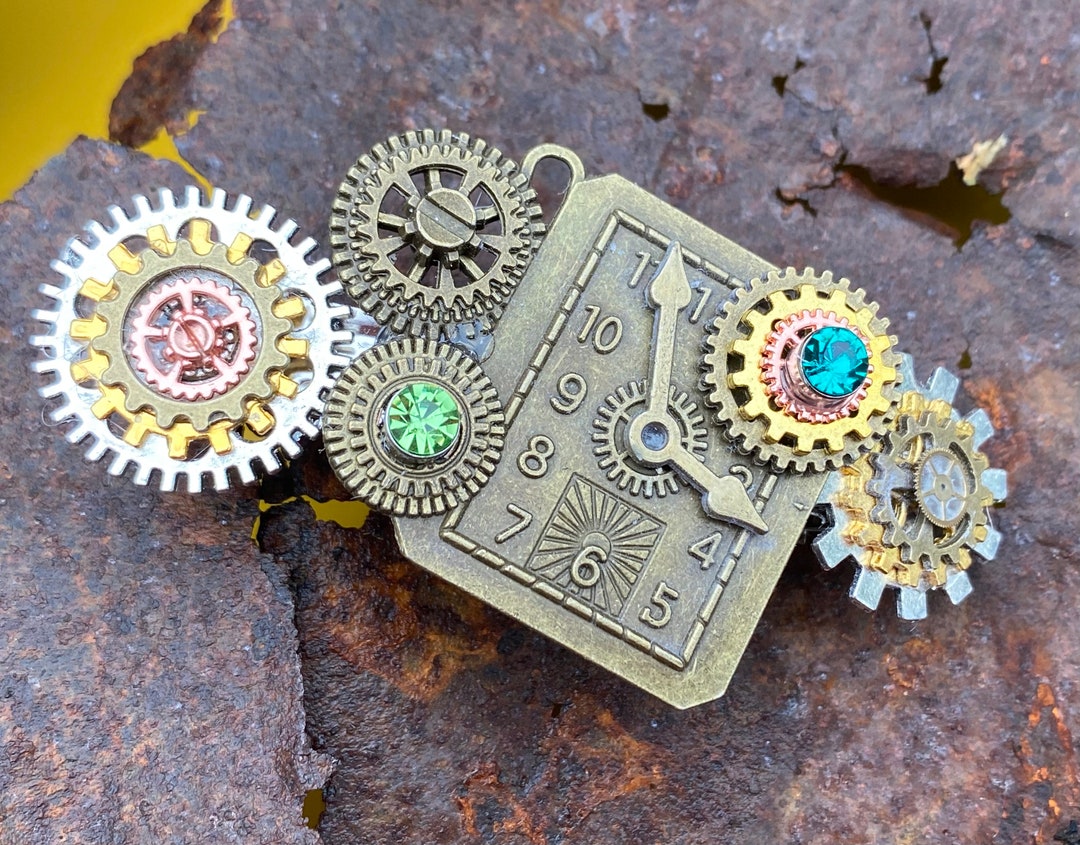 Steampunk Hair Clip, Cogs and Gears Hair Accessory, Victorian Vintage ...