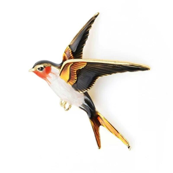 Swallow Brooch - Etsy