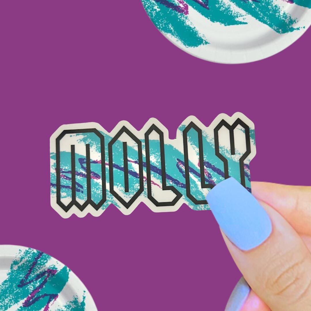 Custom 90s Name Sticker, Cool S, Personalized Water Bottle Decal ...