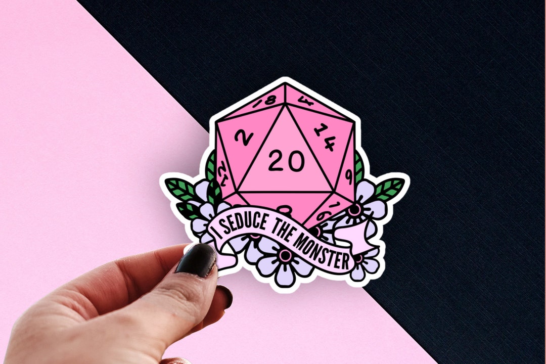 DND Nat 20 Sticker, I Seduce the Monster, Pastel Dungeons and Dragons ...