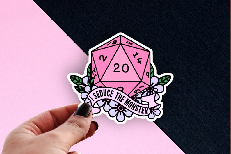 DND Nat 20 Sticker I Seduce the Monster Pastel Dungeons and - Etsy