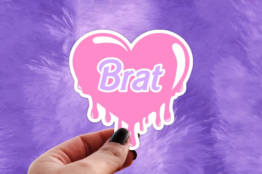 Brat Heart Sticker, Y2k Vibes, 90s Pastel Aesthetic, Bratty Kink, 2000s ...
