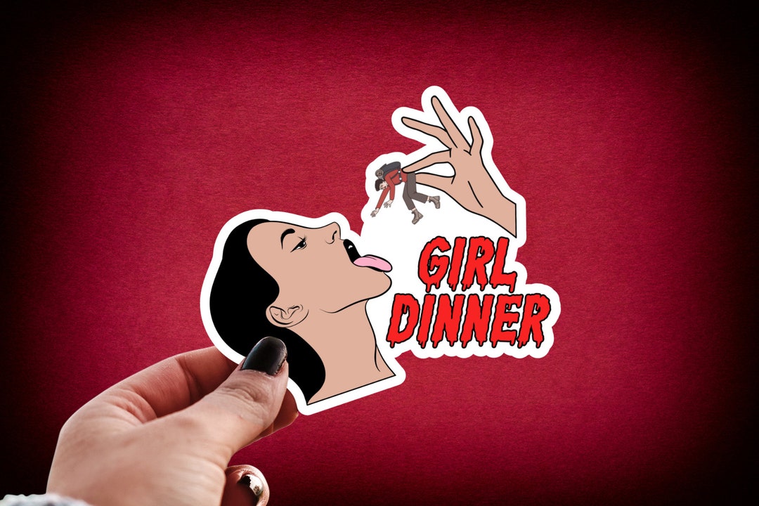 Girl Dinner Sticker, Devour the Patriarchy, Feminist Water Bottle Decal ...