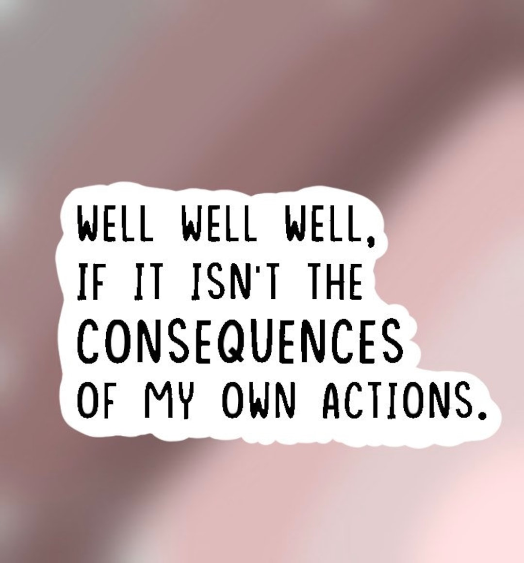 Consequences of My Own Actions Sticker, Die Cut Matte Funny Stickers - Etsy