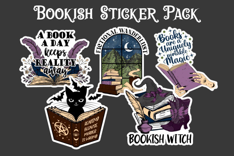 Bookish Witch Sticker Pack Reader Gifts Kindle Decal - Etsy