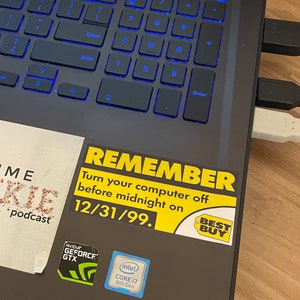 Y2K Bug Computer Sticker, Remember Turn Your Computer off Before ...
