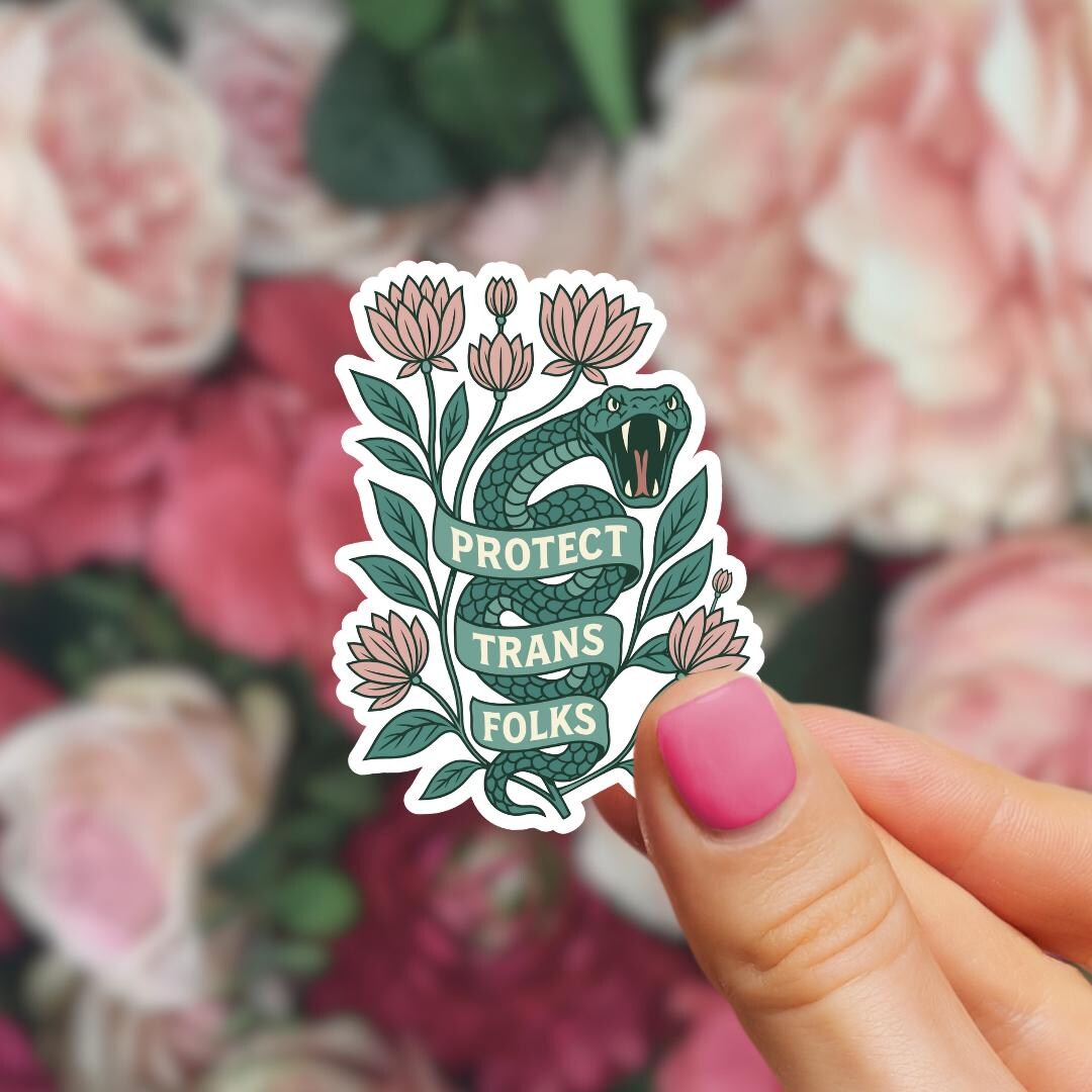 Protect Trans Folks Sticker, LGBTQ+ Pride Holographic Stickers ...