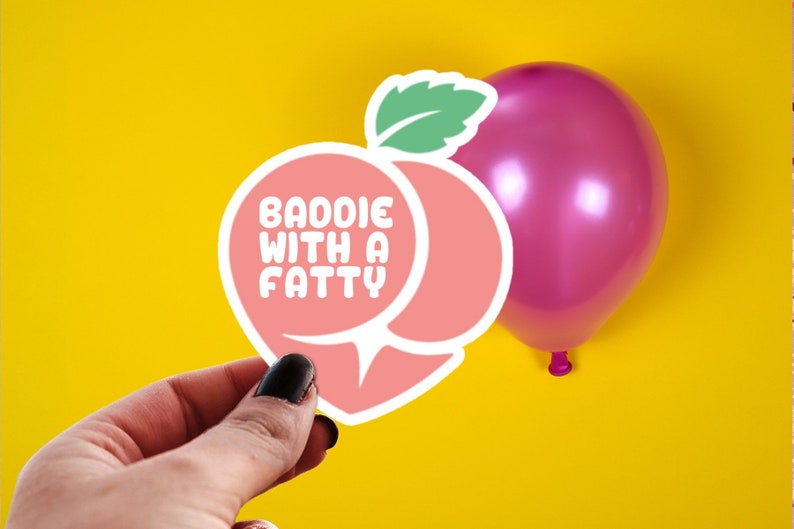 Baddie With a Fatty Water Bottle Sticker Peach Booty Cute - Etsy