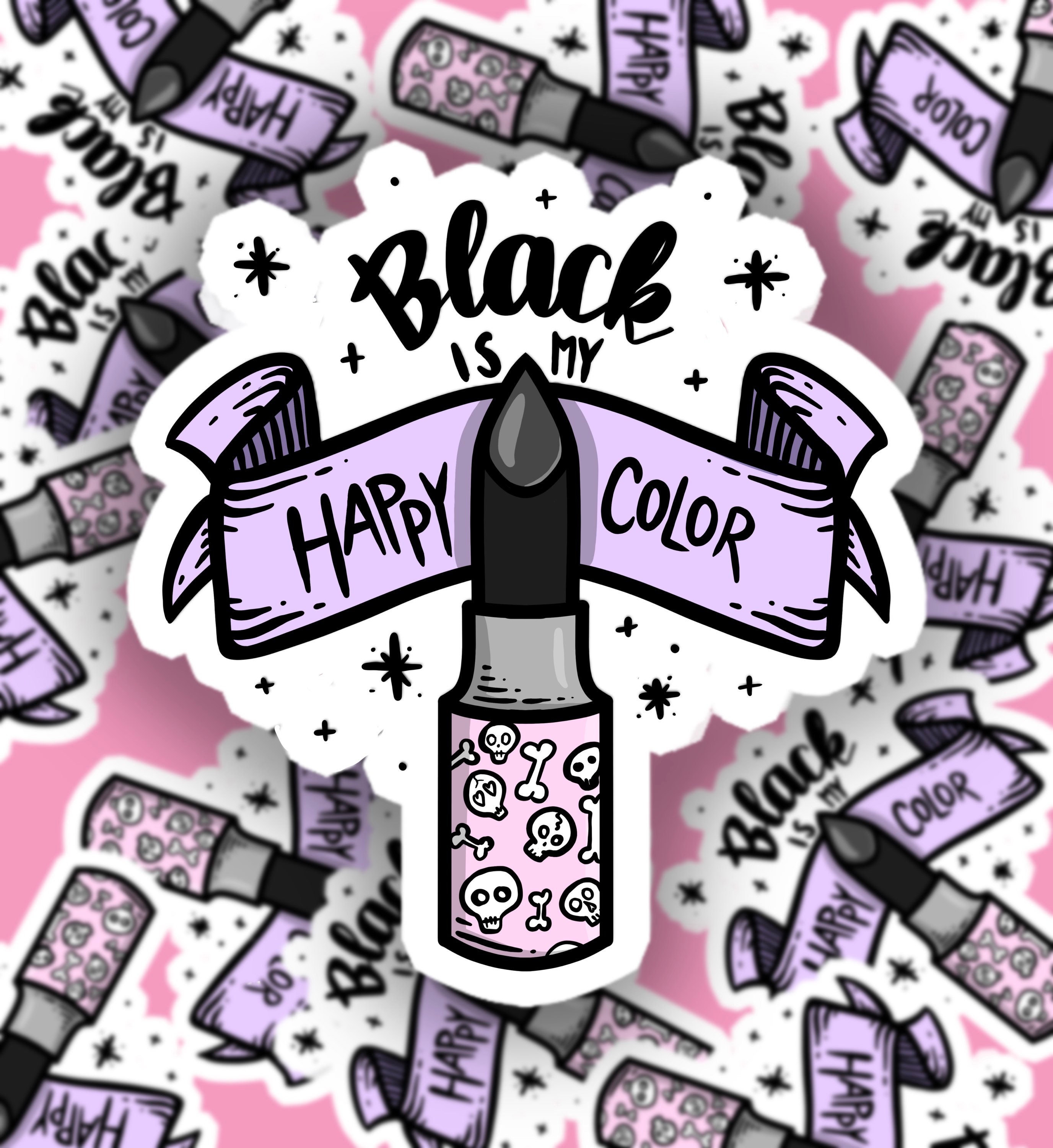 Black is My Happy Color Laptop Sticker Pastel Goth Makeup - Etsy UK