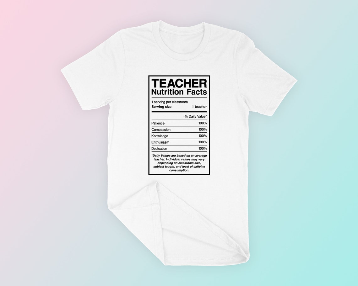 Teacher Nutrition Facts SVG, Teacher Nutrition Facts PNG, Teacher ...