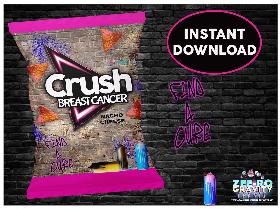 Custom Chip Bag, Chip Bag Template, Breast Cancer Awareness, Chip Bag Wrapper, Party Favors ...