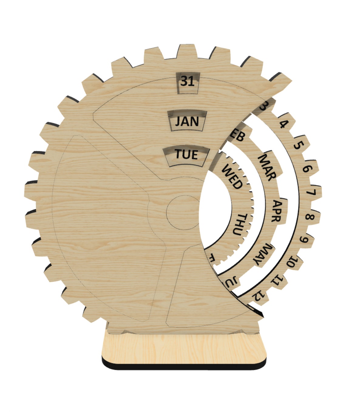 Calendar Laser Cut File, Perpetual Calendar Vector, CNC Cut, SVG, Cnc ...