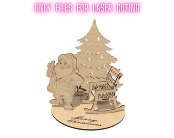 Christmas Card Laser Cut Files, Christmas Tree Gift, Christmas Souvenir ...