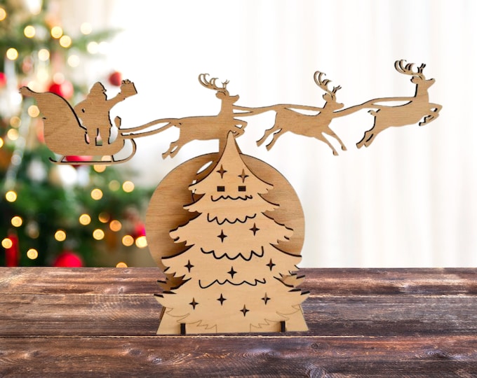 Christmas Card Laser Cut Files, Christmas Tree Gift, Christmas Souvenir ...