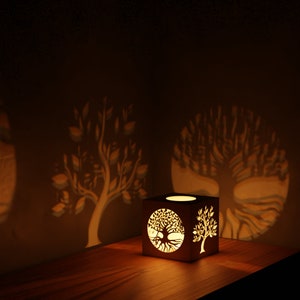 Tree of Life Tea Light Lantern | Lightburn | SVG | Digital Cut Files ...