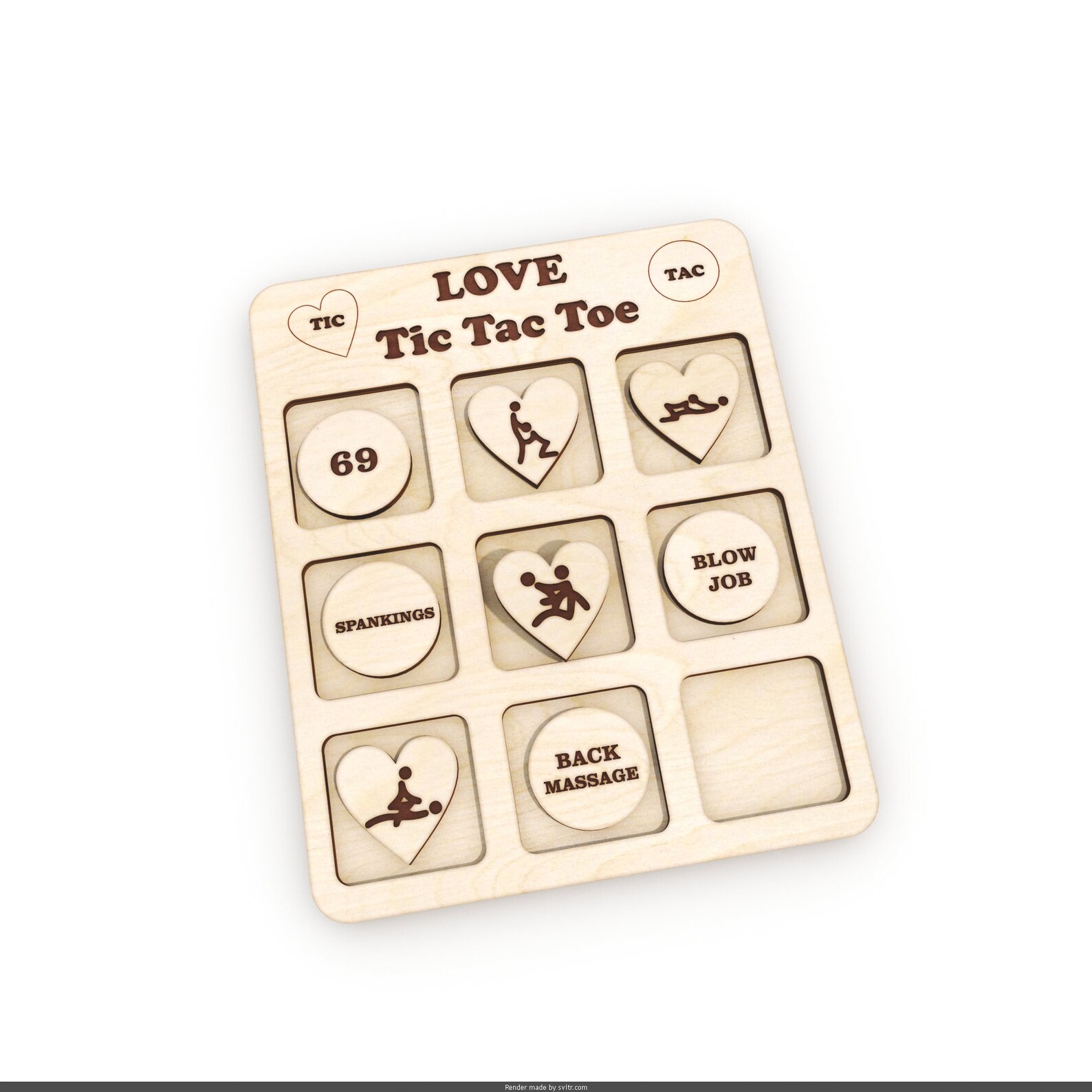 Valentine's Day Tic-tac-toe. SVG DXF CDR File Laser Ready File for ...
