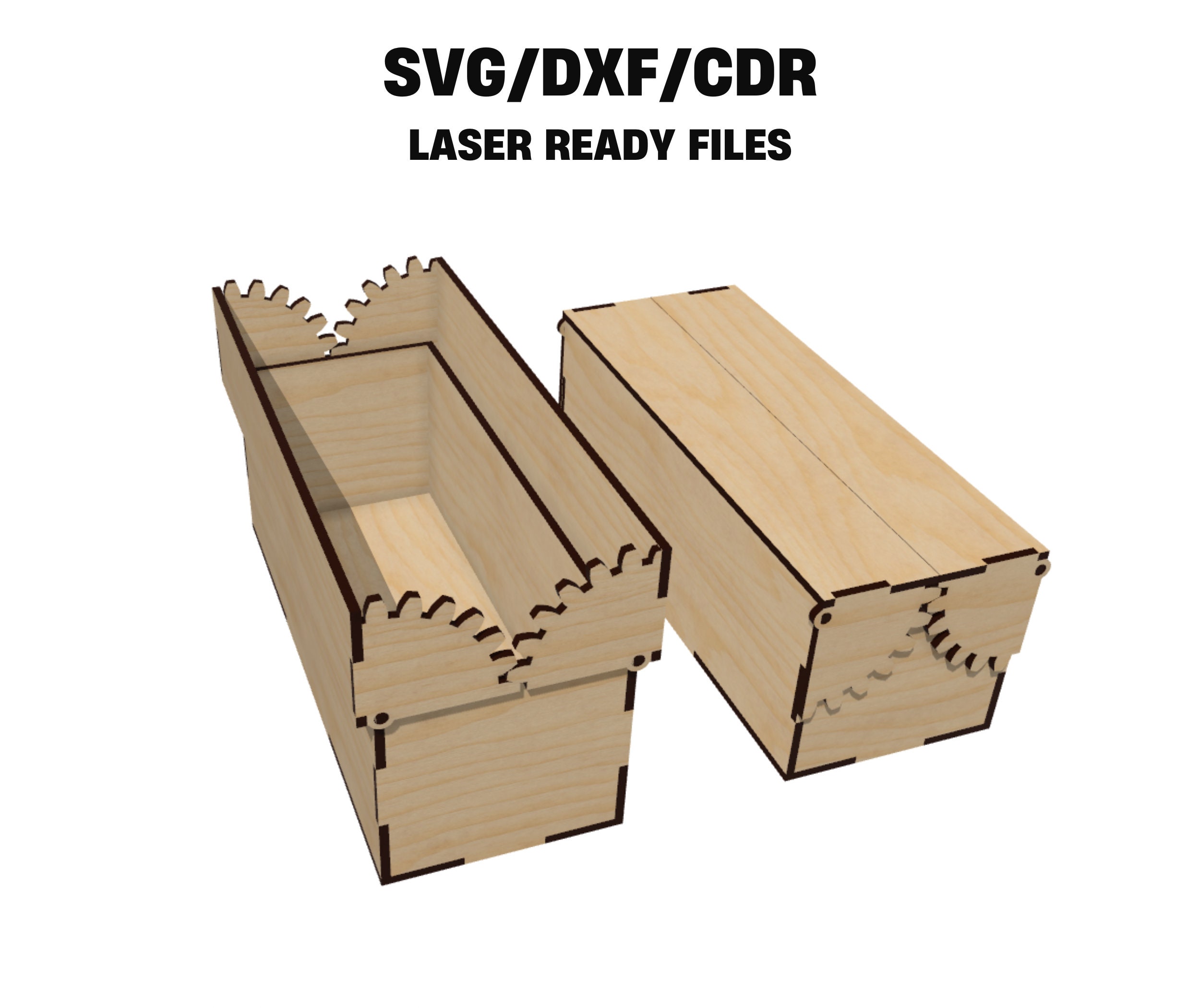 Box With Doors on Gears. Laser Cut Files SVG DXF CDR Vector - Etsy