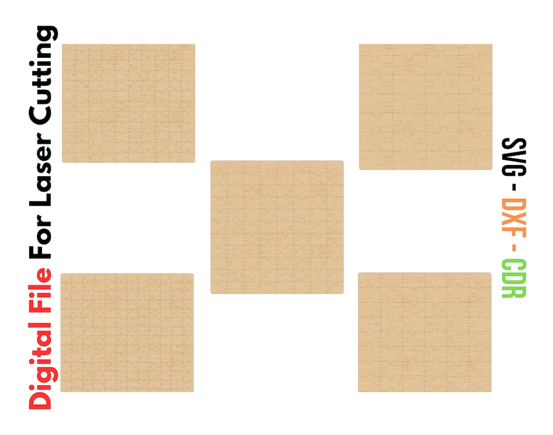 Laser Cut Puzzle File Set of 5 Puzzles in SVG Format. Xtool Puzzles ...