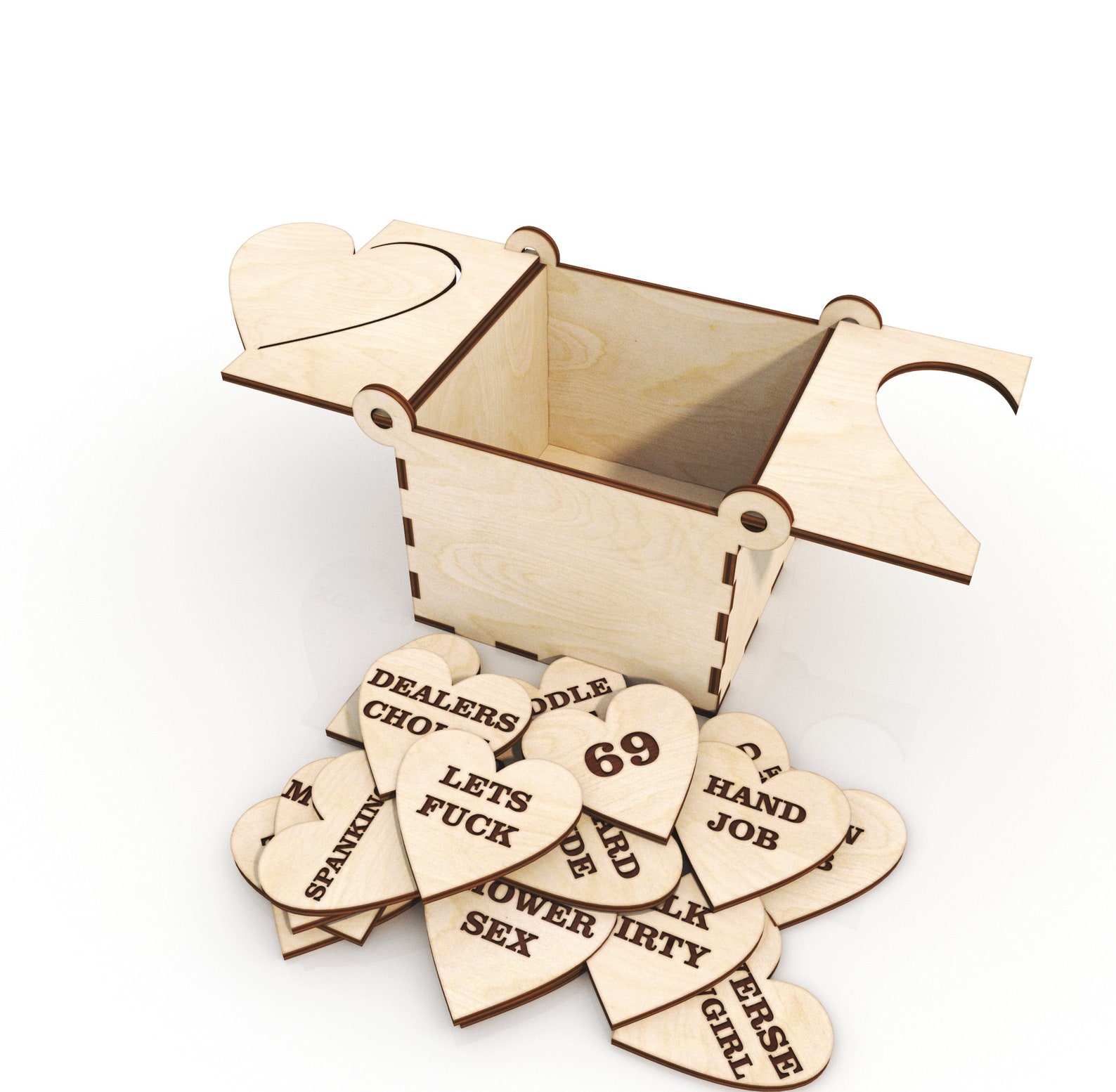 Love Box Set 20 Tokens and Box Laser Cut Files SVG DXF - Etsy