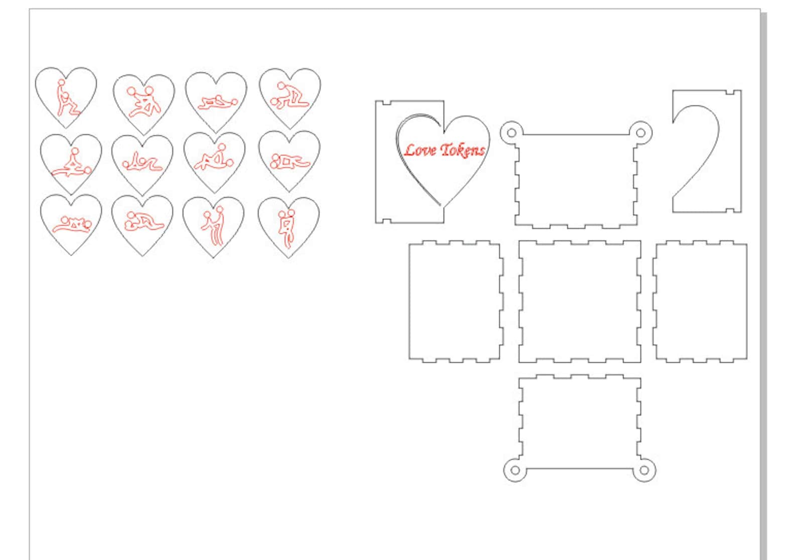 12 Love Tokens in a Box SVG CDR DXF | Tokens | Love Coupons | for Her ...