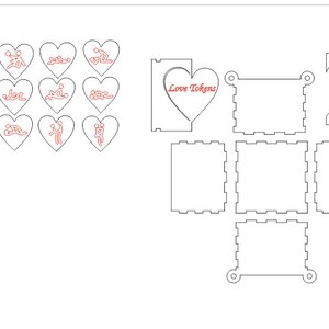 12 Love Tokens in a Box SVG CDR DXF | Tokens | Love Coupons | for Her ...